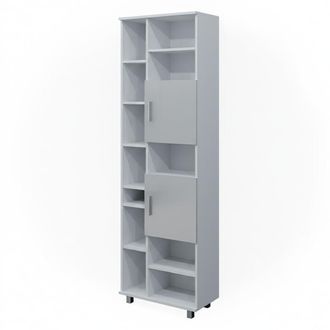 Vicco Badschrank Wei&szlig; Hochglanz Ilias 60x190x30 cm - W&auml;scheschrank, Praktische Ablage f&uuml;r Handt&uuml;cher, Pflegeprodukte & Accessoires