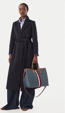 Tommy Hilfiger Handtasche Th Monoplay Satchel Corp AW0AW19516 Dunkelblau