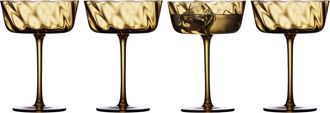 Lyngby Glas Vienna Champagner-Schale, Sektglas, Cocktailglas, 35 cl, 4 Stck., Amber