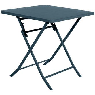 Hesperide Table de jardin pliante carrée Greensboro pétrole 2 places en acier traité époxy - Hespéride