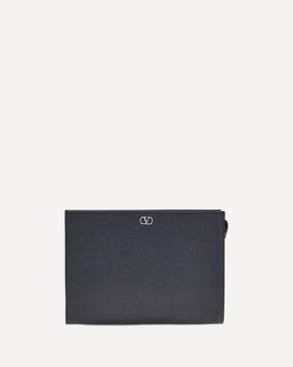 Valentino Garavani VLogo Signature grained calfskin Pouch Male UNI