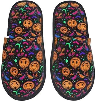 Generic Pantoufles En Coton Chauve-Souris Citrouille DHalloween Confortable Slippers Portative Chaussons Pour Unisex Hôtels Automne L