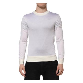 Dolce & Gabbana Lang&auml;rmeliges T-Shirt mit Rundhalsausschnitt - - Tops - Herren - Wei&szlig; - XS
