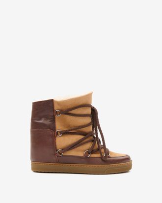 Isabel Marant Bottines Nowles - Femme - Marron Fonc&eacute; / Ocre - Taille36 - Isabel Marant