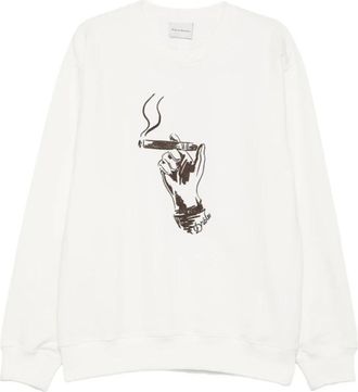 Dr&ocirc;le de Monsieur Homme, Sweatshirts et sweats &agrave; capuche, Blanc, Taille: M SweaT-shirt