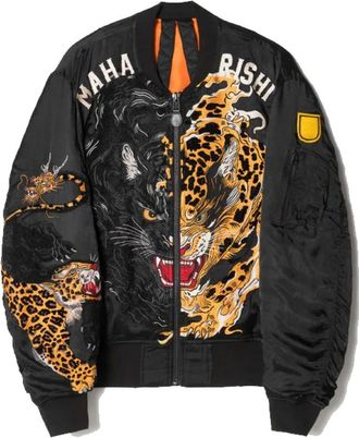 maharishi Homme, Vestes, Noir, Taille: M Chimera Panther Ma-1 Jacket
