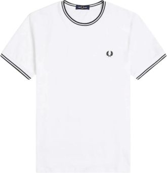 Fred Perry Homme, Tops, Blanc, Taille: L T-Chemises