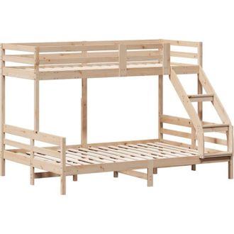 vidaXL Etagenbett 90x200/140x200 cm Massivholz Kiefer vidaXL