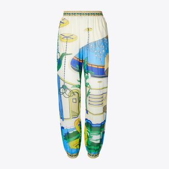 Tory Burch Damen Bedruckte Lounge-Hose aus Baumwolle