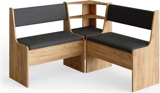 Vicco Esszimmer-Eckbank Roman, Bank für die Essecke, Goldkraft Eiche/Anthrazit, 120 x 120 cm
