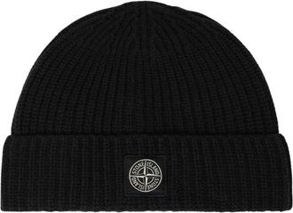 Stone Island Bonnet en laine Geelong RWS l&eacute;g&egrave;re - Homme - Accessoires - Noir - Taille: ONE Size