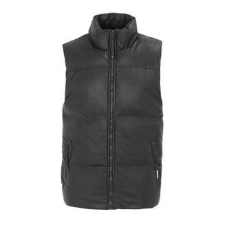Firetrap Weste f&uuml;r Herren, Wattiert, PU (Schwarz)