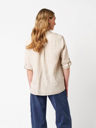 Toni Klassische Bluse Clay 3/4-Arm aus sommerlicher Leinenqualit&auml;t