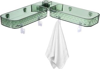 Generic Eckregal Für Das Badezimmer | Multifunktionaler Stabiler Ablaufhalter | Schwebende Wandregale Für Badezimmer,Für Spüle Zuhause Küche Hygiene Routine O