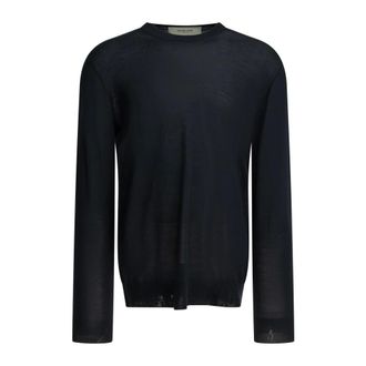 Golden Goose Pull col rond en maille fine - Homme - Pulls - Bleu - Taille: XL
