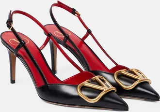 Valentino Garavani Slingback-Pumps VLogo Signature 80 aus Leder
