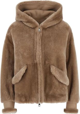 BLANCHA Kapuzenjacke aus Kunstpelz - - Jackets - Damen - Beige - S