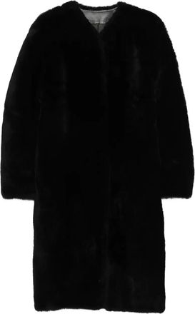 Toteme midi shearling coat - Schwarz
