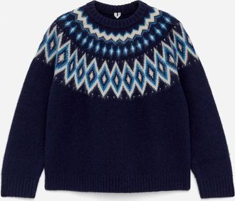 Arket Fair-Isle-Wollpullover -Blau
