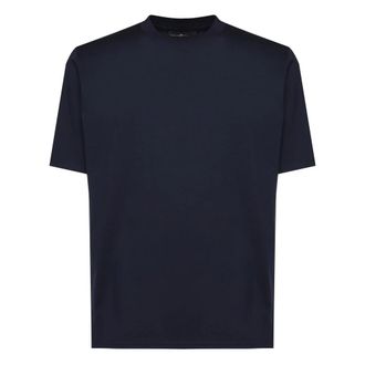 Giuliano Galiano Blau Rundhals T-shirt Made in Italy - - Tops - Herren - Blau - 2XL