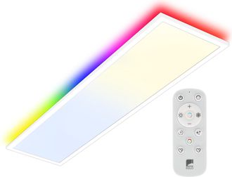 Eglo LED Deckenleuchte Bottazzo, Deckenlampe mit Fernbedienung, Panel ultraflach mit Backlight, B&uuml;rolampe dimmbar aus Metall und Kunststoff in Wei&szlig;, warmwe