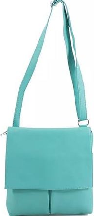 Generic Vera Pelle Sac à bandoulière en cuir souple pour femme VP-C818, turquoise, Medium