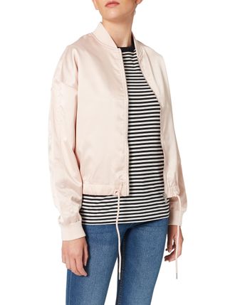 Urban Classics Damen Ladies Satin Kimono Blouson Jacke, Mehrfarbig (Light pink 760), L