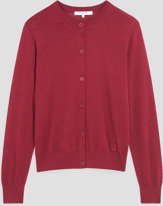 Gerard Darel Gilet en laine fine - RENE - Rouge baiser