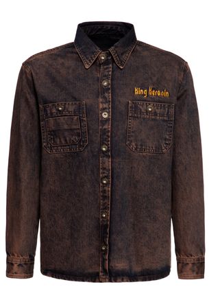 King Kerosin Herren Workwear Hemd Split The Road rostbraun