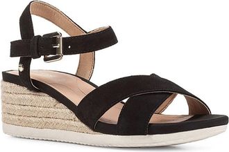 Geox Damen D Ischia Corda B Wedge Sandal, Black, 35 EU