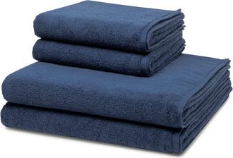 ROSS 4 teiliges Frottier-Set - Sensual Skin (2 X Handtuch 2 X Duschtuch im Set) - 500 g/m2 - Baumwolle - Walkfrottee - saugstark - weich und flauschig - Na