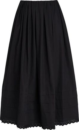 Faithfull The Brand jupe mi-longue en broderie anglaise Ruth - Noir