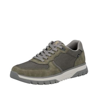 Rieker Sneaker RIEKER, Herren, Gr. 41, khaki, Lederimitat, Schuhe Sneaker, Schn&uuml;rschuh, Halbschuh, Freizeitsneaker mit Profilsohle