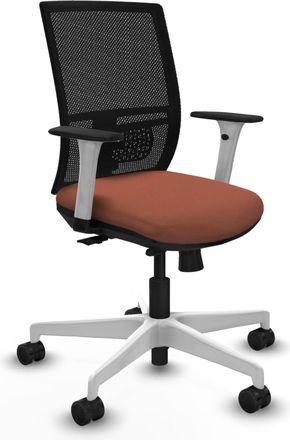 Piqueras y Crespo B&uuml;rostuhl, Braun, mit wei&szlig;en und schwarzen Armlehnen, h&ouml;henverstellbare Lendenwirbelst&uuml;tze, ausgestattet mit Syncro/Traslack und Schneideschaum, Schwa