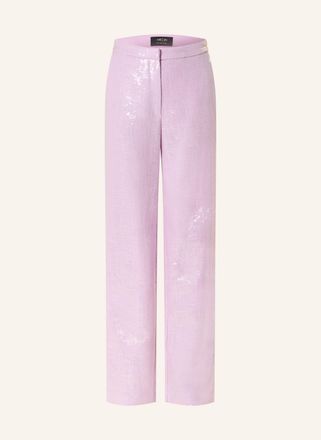 Marc Cain Marlenehose Wukari Mit Leinen Und Pailletten rosa