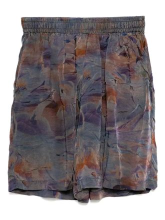 Stain Shade short à imprimé graphique - Marron