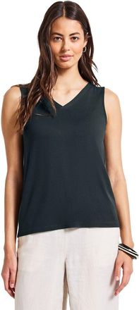 Street One Damen A323623 V-Neck Top, Pine Grove Green, 40