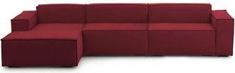 Talamo Italia Talamo Italia Festes Sofa Licia, Modulares 4-Sitzer-Sofa mit linker Halbinsel, 100% Made in Italy, Modernes Sofa aus Stoff, Cm 340x170h70, Rot