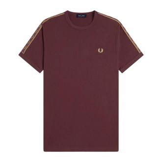 Fred Perry Contrast Tape Ringer T-Shirt - - Tops - Herren - Rot - M