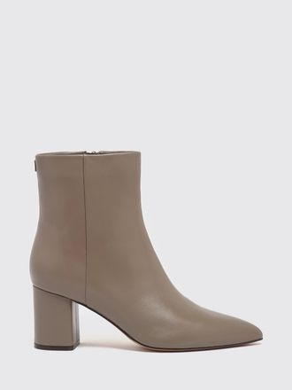 Twinset Bottines en cuir lisse avec talon carr&eacute; moyen
