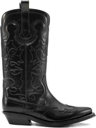 Ganni mid-shaft western boots - Schwarz