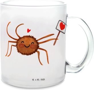 Mr. & Mrs. Panda Teetasse Spinne Agathe Motivation - Geschenk, Vertrauen, Glas Teetasse, Liebe, Teeglas, Teebecher, Merchandise, Dankeschön, Glück