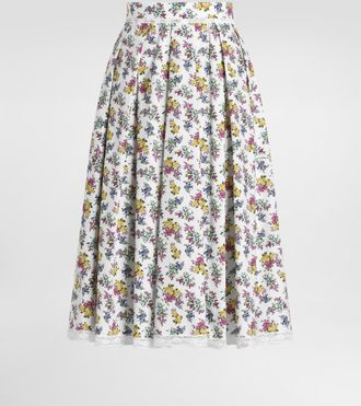 Dolce & Gabbana Small Floral-print Poplin Skirt - Frau R&ouml;cke Multicolor 36