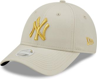 New Era Major League Baseball Fankappe New York Yankees 9Forty Cap Metallic Logo beige - One-Size