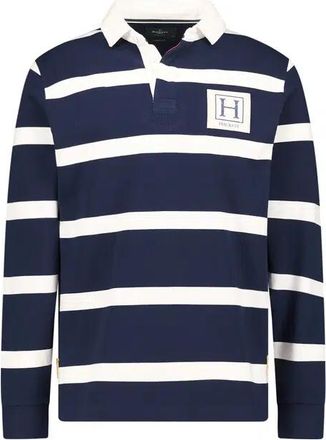 Hackett Herren Pullover blau Baumwoll-Jersey gestreift