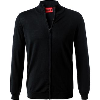 HUGO BOSS Herren Cardigan schwarz unifarben