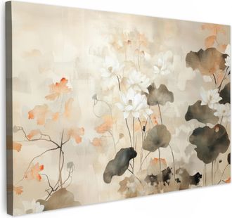 MuchoWow © Wandbilder Groß 120x80 cm XXL Wohnzimmer Wanddeko Schlafzimmer Zimmerdeko Wandgemälde Zimmer Deko auf Wand Dekoration Wall Art Blumen - Japandi - Wa