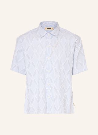 Woodbird Woodbird Kurzarm-Hemd Comfort Fit blau
