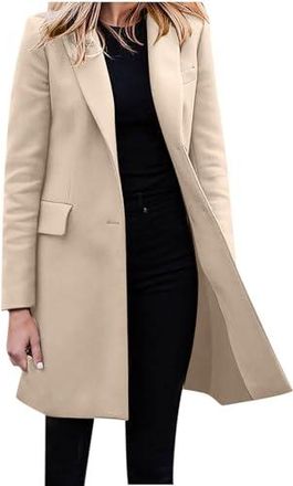 Generic Blazer Long Pour Femmes Grandes Tailles - Blazer &Eacute;l&eacute;gant Long Mariage Chic Sportif Oversize Blazer Veste Long Oversized Moderne Longblazer Cintr&eacute; Swea