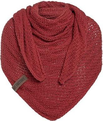 Knit Factory Sally Ch&acirc;le Tricot&eacute; - Foulard Triangle - Foulard femme pour lhiver - &Eacute;charpe Femme - Ch&acirc;le Femme - 100% Fabriqu&eacute; en Europe - Baked Apple - 220x85 cm